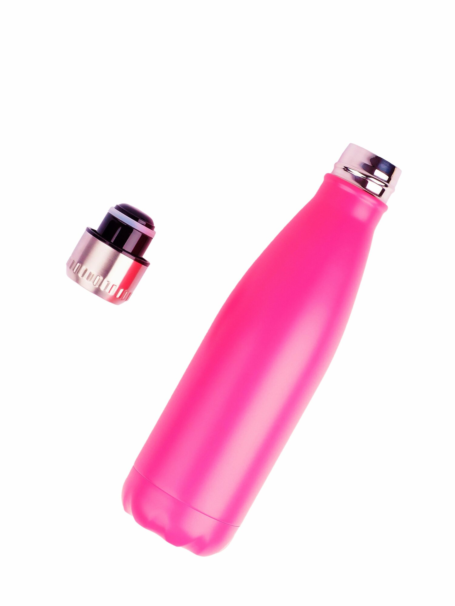 Спортивная бутылка для воды металлическая 500 мл VOTTLER, термобутылка из нержавеющей стали, розовая