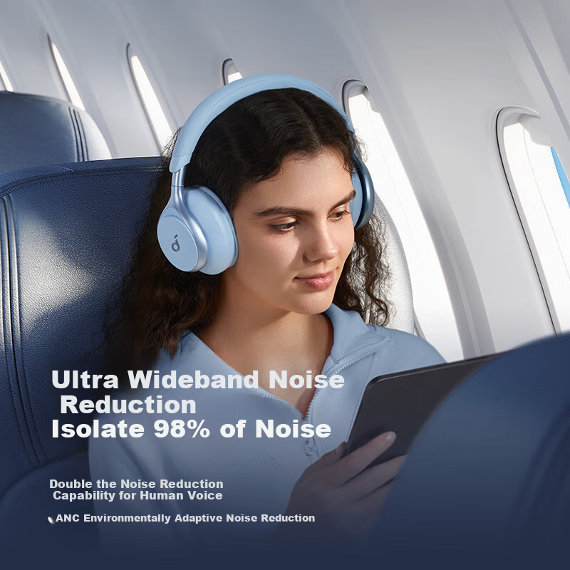 SoundCore Space One Roaming S1 Wireless Bluetooth Headphones with Active Noise Cancelling and Dual Gold Standard Sound Quality for Apple, Huawei, Xiaomi, Mobile Phones, Computers - National Subsidy