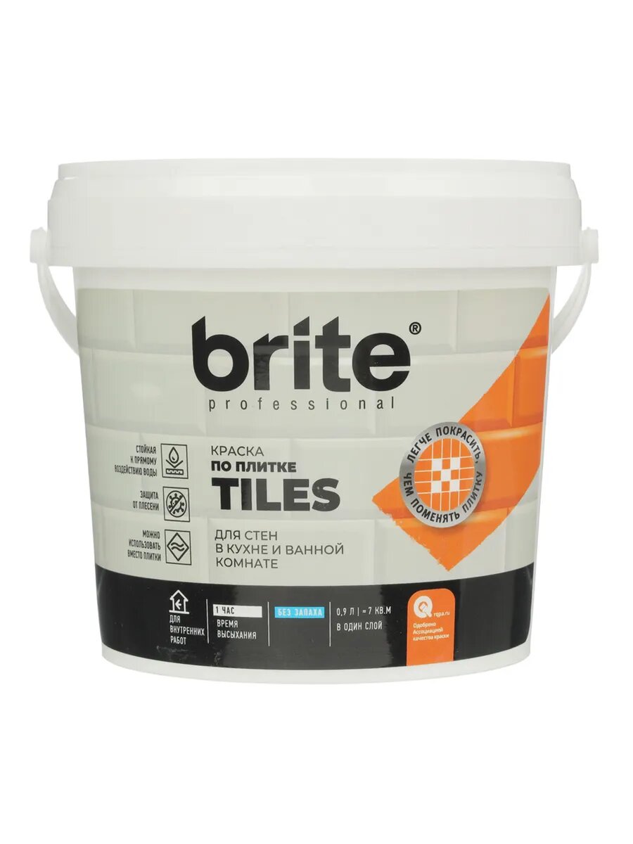 Краска по плитке акриловая 0,9 л белая (база A)