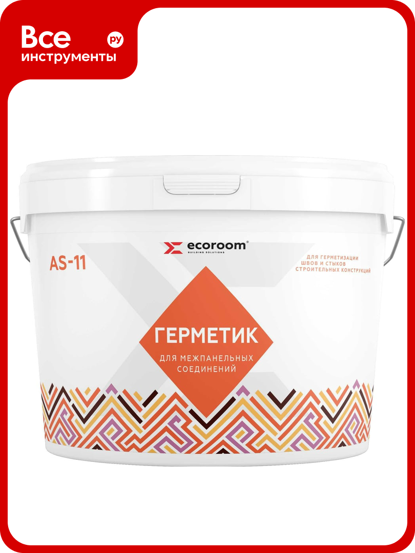 Акриловый герметик для межпанельных швов ECOROOM AS-11 белый, 7 кг E-Герм-4182/7