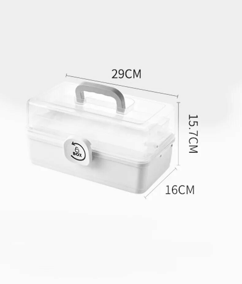 Аптечка домашняя большая контейнер органайзер для хранения лекарств и медикаментов дома пластиковый с крышкой