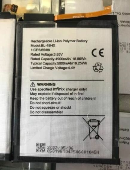 Высокоемкий аккумулятор для Infinix BL-49HX MyPads 4900mAh/5000mAh