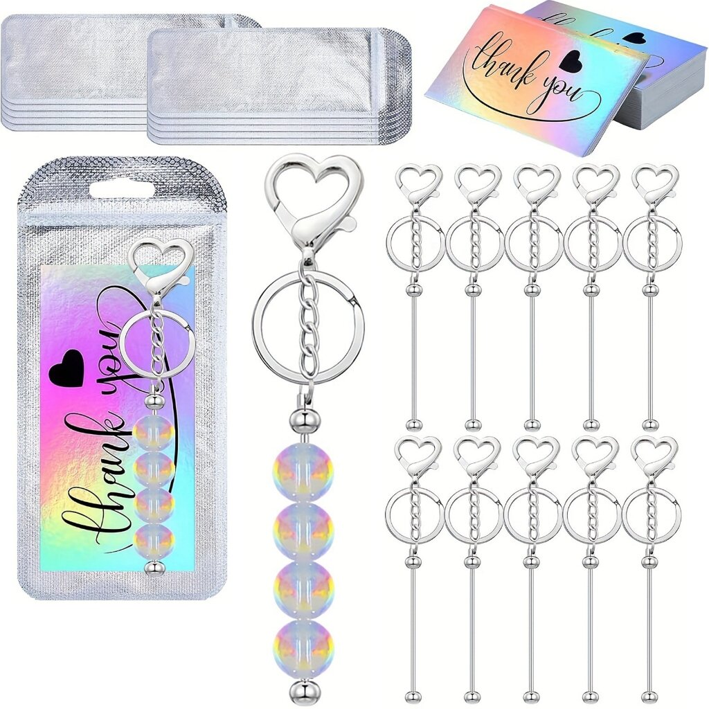 10 шт, наборы брелоков «сделай сам», свадебное причастие, подарок в форме сердца, брелок из бисера для творческого проекта