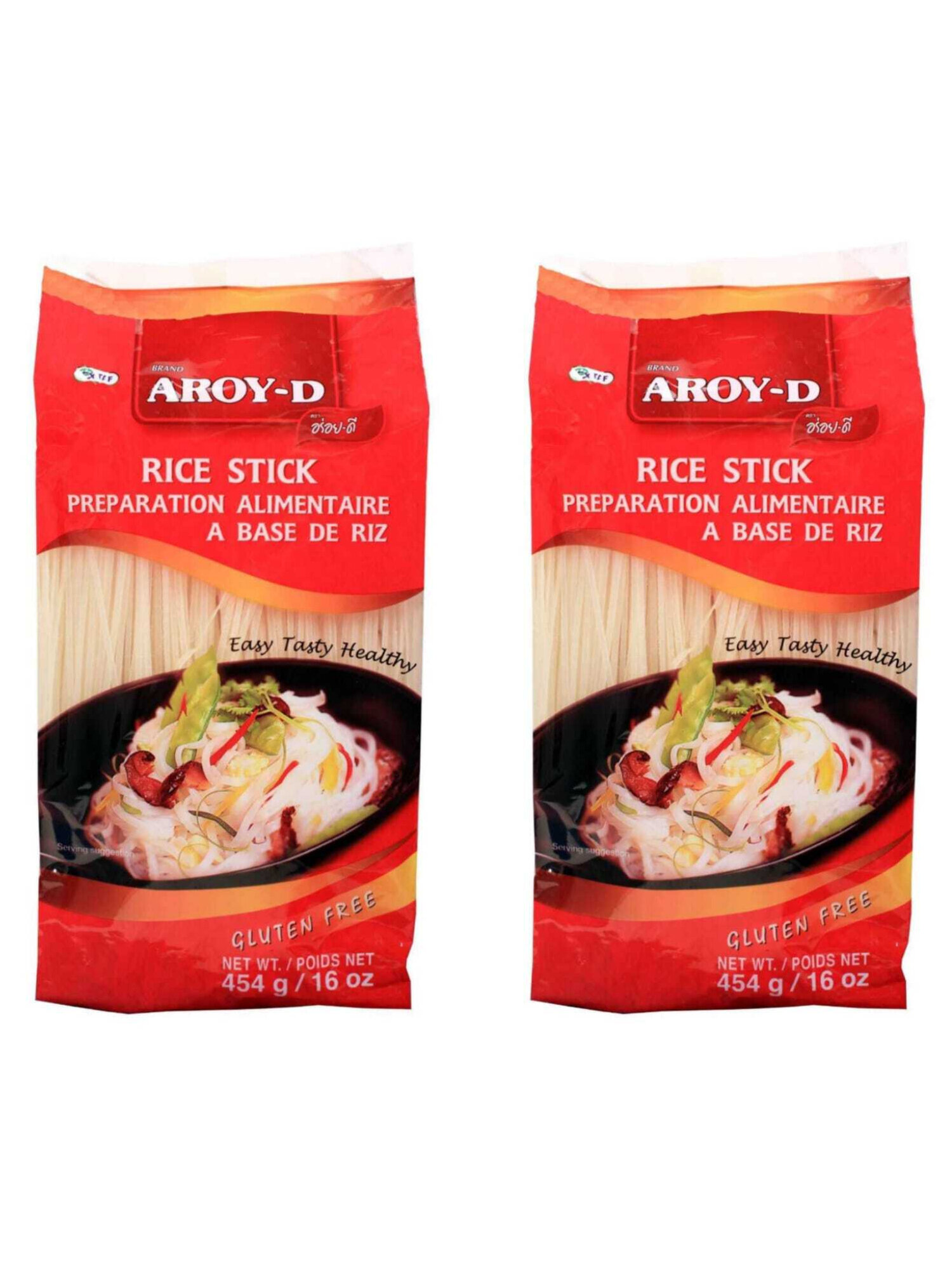 Лапша Aroy-D рисовая 3 мм 454 г, 2 шт