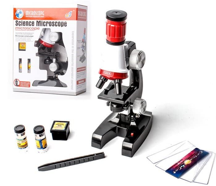 Микроскоп "LED" 100-1200Х, научный набор, для детей 9-14 лет, развивающий