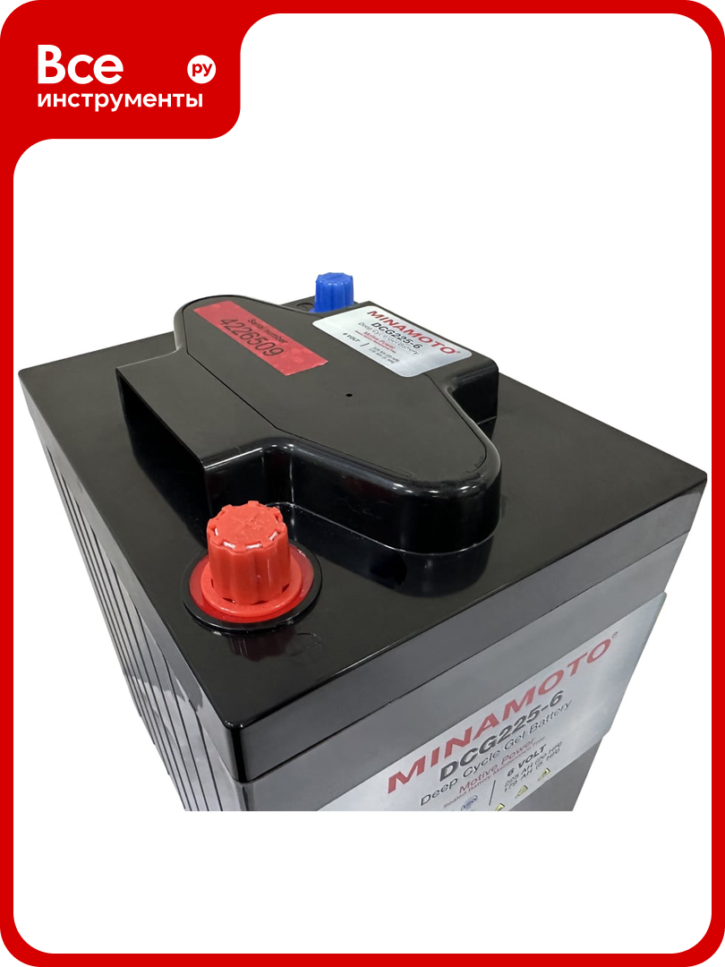 Тяговый моноблок MINAMOTO DCG225-6 (6В, 225Ач) гель 594000 прямая полярность для автомобилей легковых и грузовых