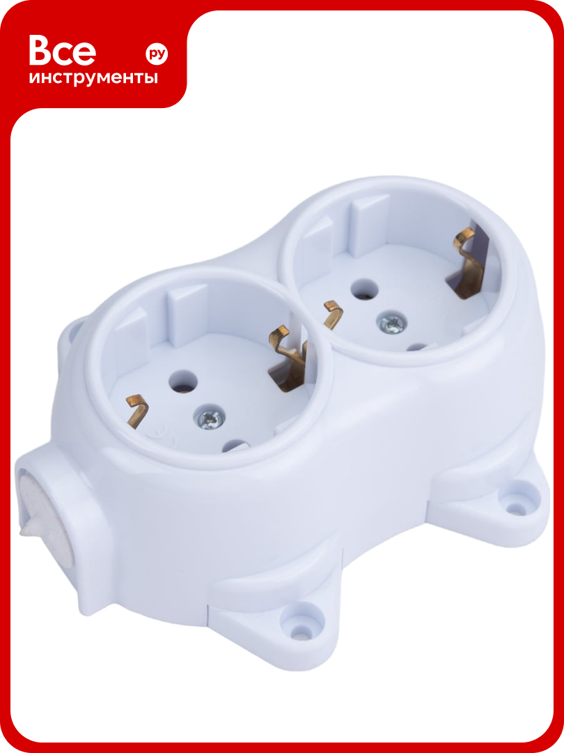 Двухместная, SVET, розетка SVET РА16-5222 белая серия ретро SV0302-0021, белый, Технические