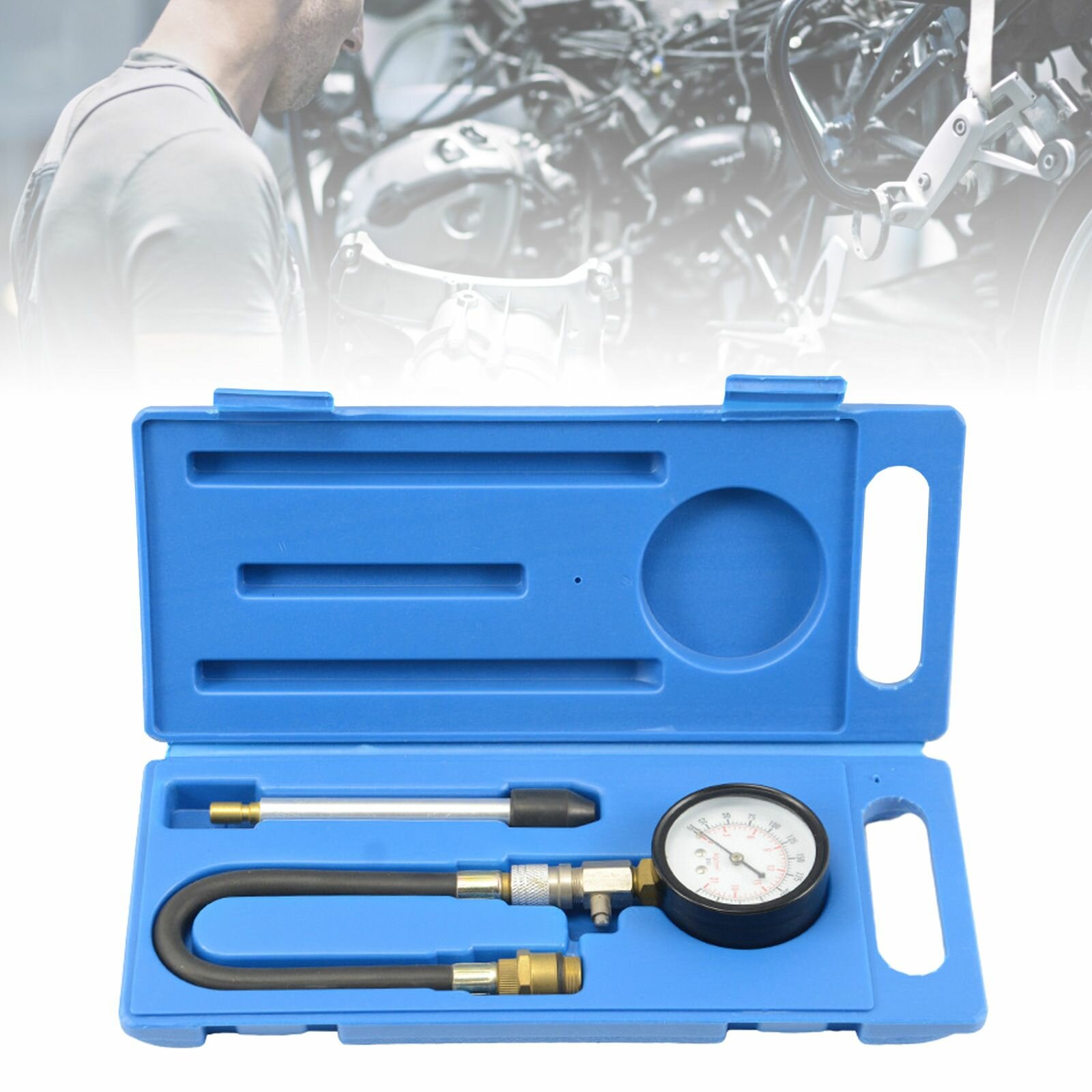 Цилиндр сжатия теста газового бензинового двигателя набор инструментов для автомобильных мотоциклов