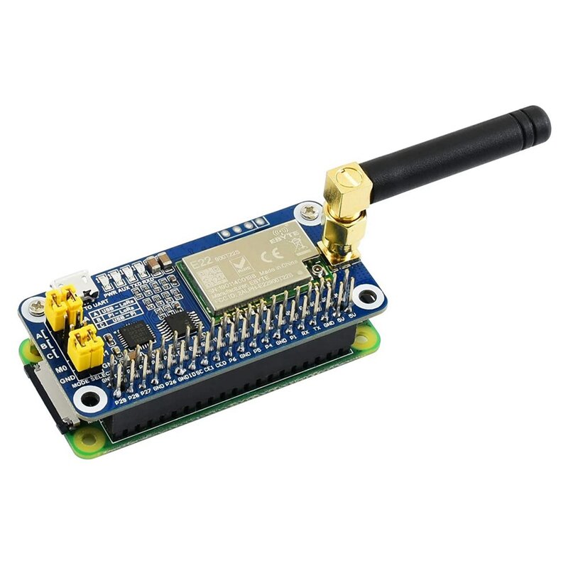 Waveshare SX1262 LoRa HAT для Raspberry Pi охватывает частотный диапазон 915 МГц с модуляцией расширенного спектра