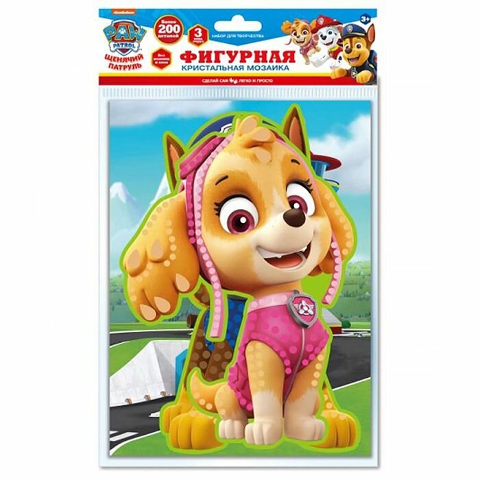 Алмазная мозаика мульти АРТ фигурная "Щенячий Патруль", более 200 деталей