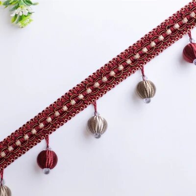 Бахрома с кисточками 12 ярдов Красный, 6 Yards price, Jujube red