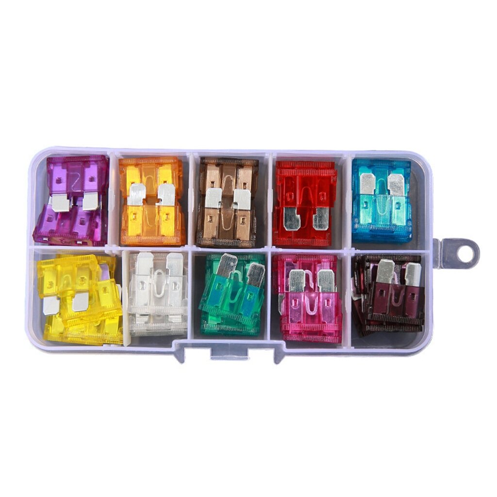 50 шт. стандартные автомобильные предохранители 3-40A, разноцветные