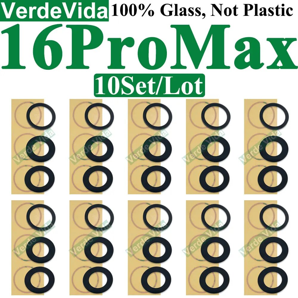 10 комплектов стеклянных линз для задней камеры A+ для iPhone 13 16 Pro Max 13Mini 14Plus 15Plus 15Pro 16Pro 11Pro 13Pro 12Pro 11Pro XS 12ProMax 10Set 16Pro Max
