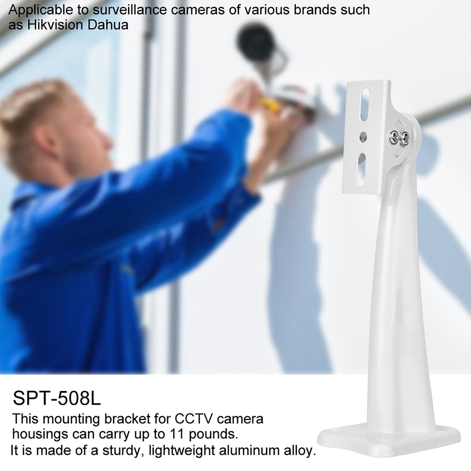 Кронштейн из алюминиевого сплава для камеры видеонаблюдения, настенный монтаж, размер 19 см, модель 508L, вес 155 г, набор для крепления