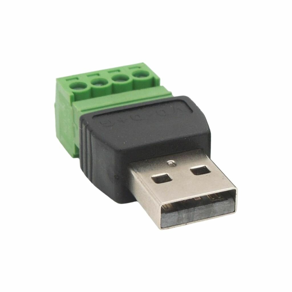 Беспаечные USB-разъемы Male с клеммной колодкой 4Pin