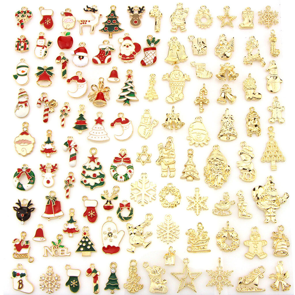 100x Подвески Для Изготовления Ювелирных Изделий DIY Christmas Drop Oil Подвески для Ожерелья