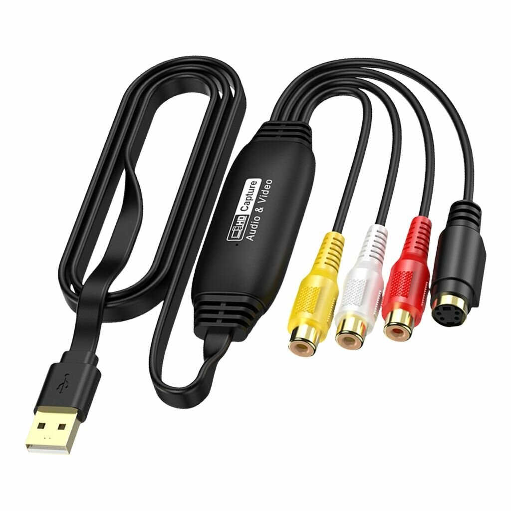 USB-накопитель для карты видеозахвата-бесплатный кабель-адаптер AV-типа