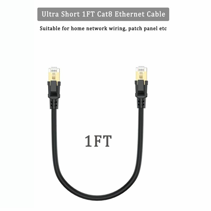 Высокоскоростной кабель Ethernet Cat8 40 Гбит/с 2000 МГц, разъем «папа-папа», сетевой патч для домашней сети, кабельный маршрутизатор, модем