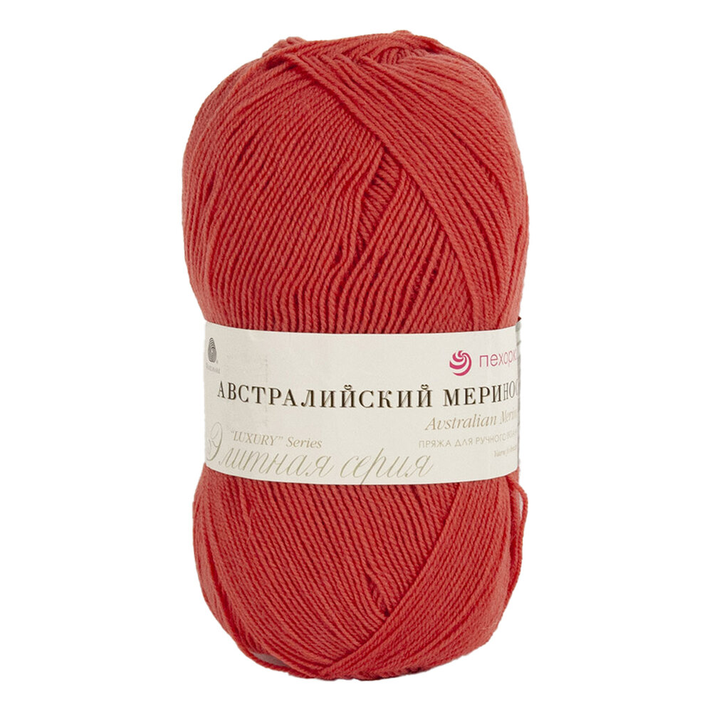 Пряжа для вязания Пехорка Австралийский меринос 185 земляника 2 шт 100 гр/400 м 95% мериносовая шерсть, 5% акрил