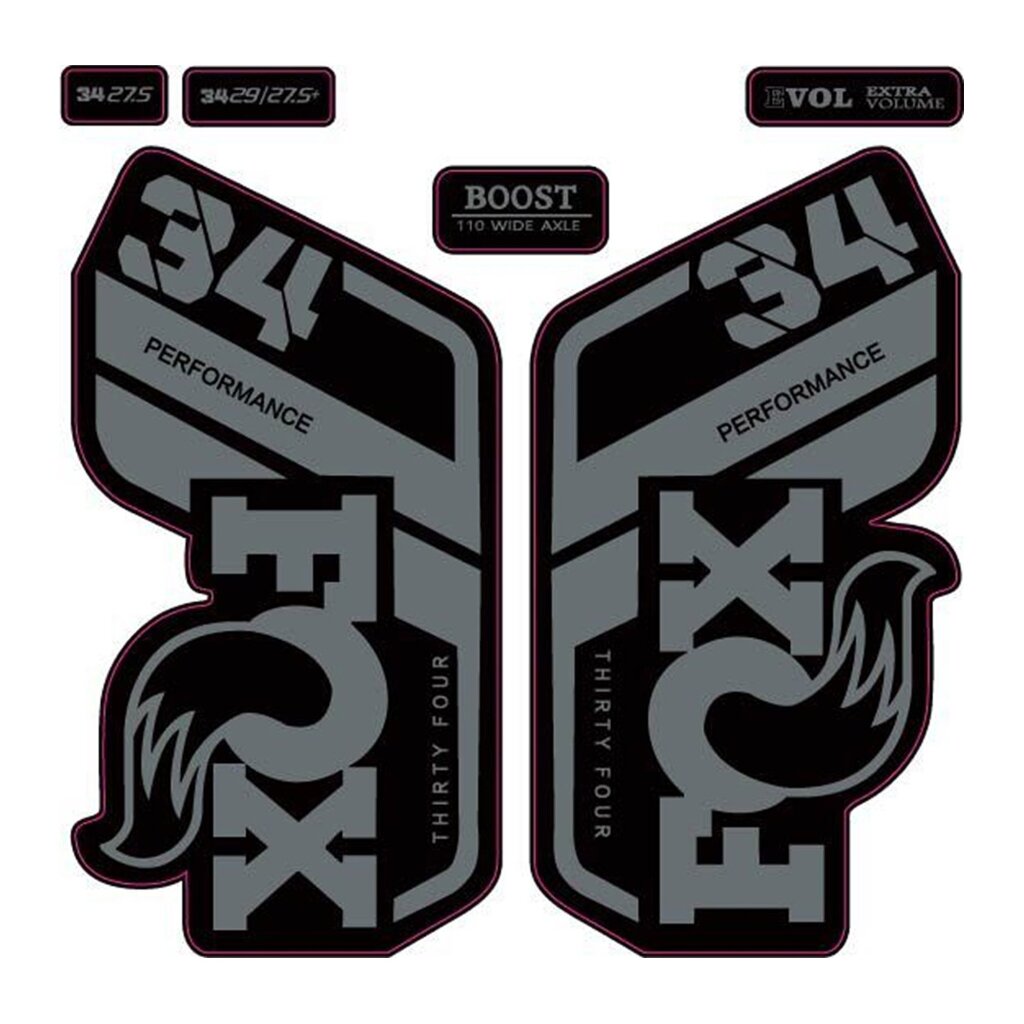 Наклейка на переднюю вилку велосипеда-fox34-1