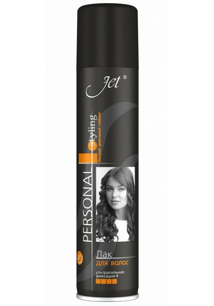 Jet Personal Styling Лак для волос 4 - "ультрасильная фиксация. Объем и стойкость" 190 мл.