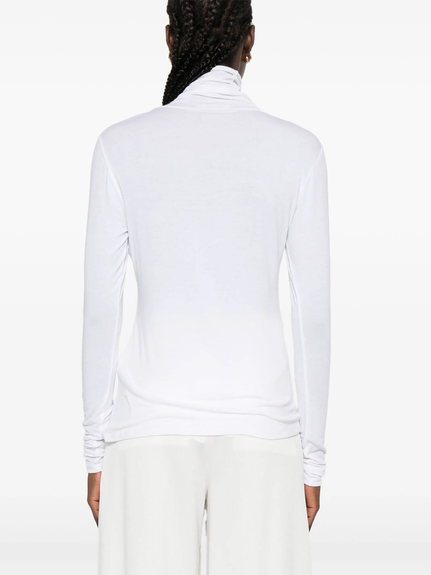Топ Dorothee Schumacher Long-sleeve turtleneck top, размер 38, бежевый/белый — фото 1