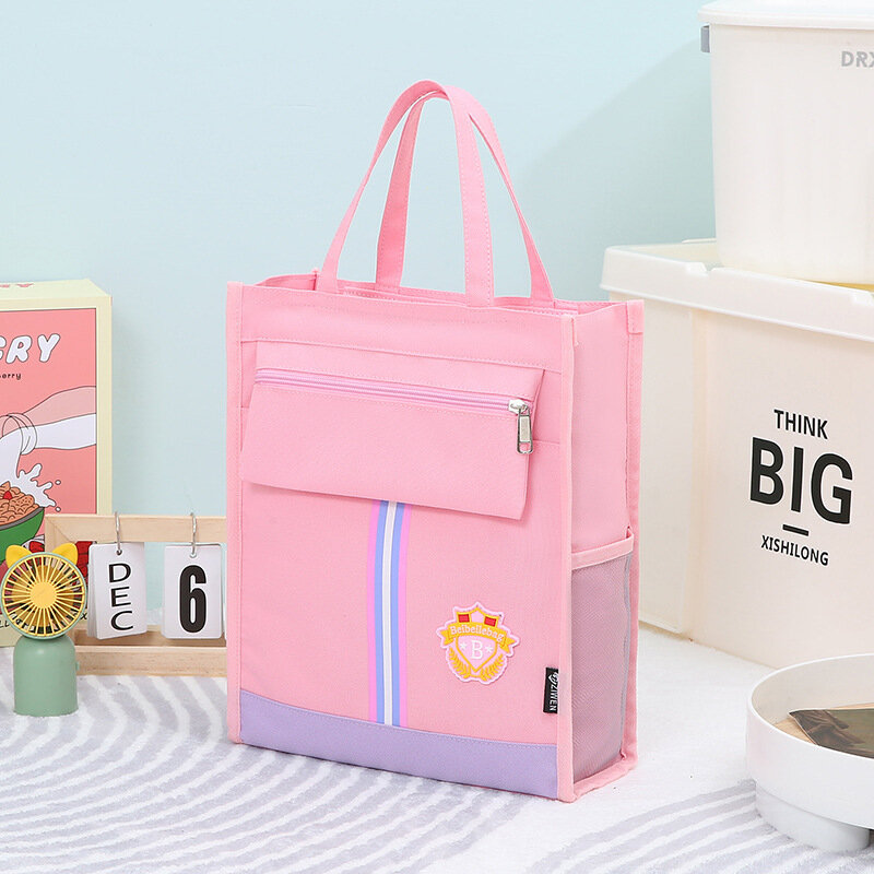 Сумка для репетиторов "Детская сумка-тоут", розовая, увеличенная, утолщенная, для начальной школы