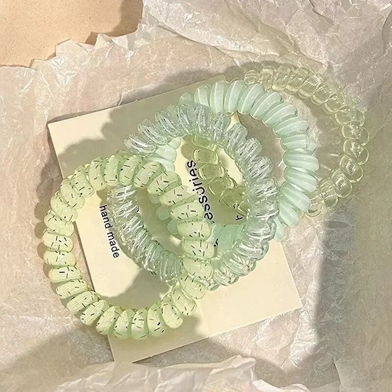 Спиральные резинки для волос green