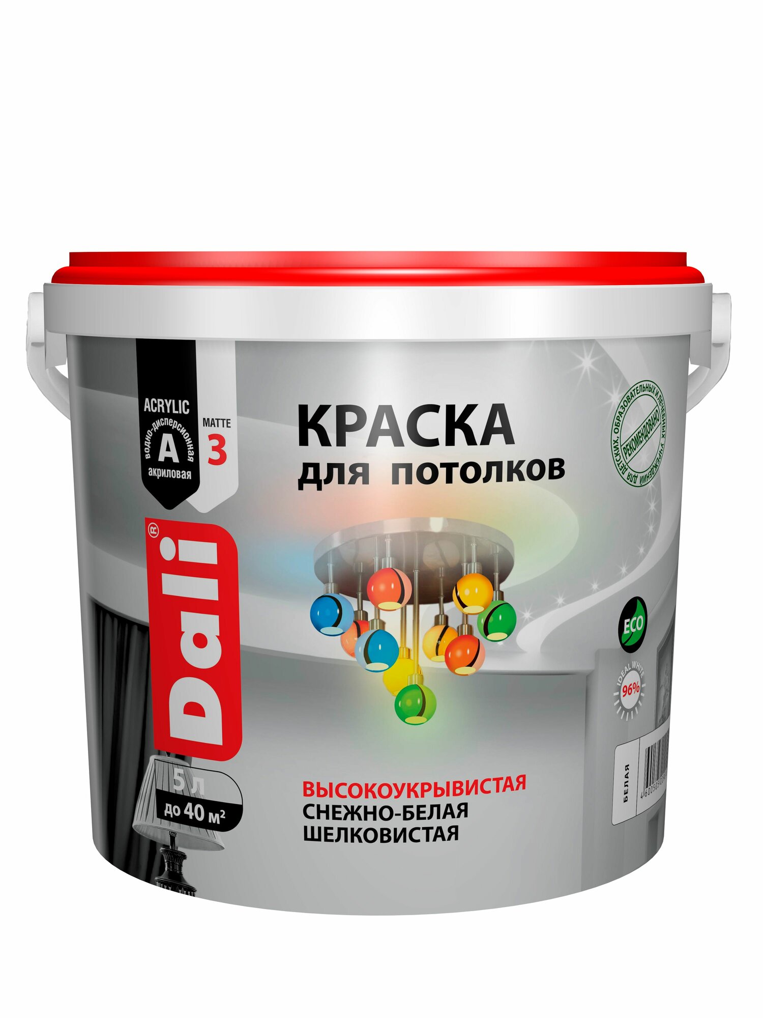 Дали краска для потолков, акриловая, 5 л