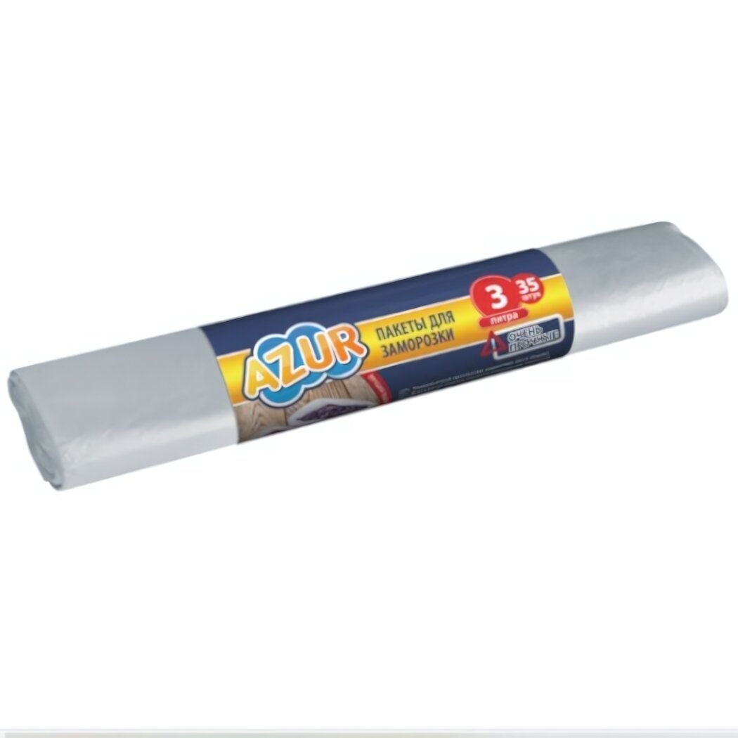 Пакеты для заморозки 'AZUR' 3л, 35шт, 26х40см, прочные и герметичные