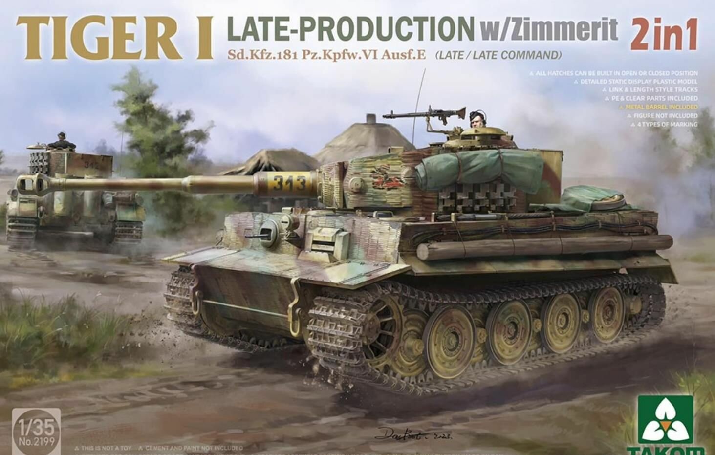 Сборная модель танка TAKOM 2199, масштаб 1/35, постпродакшн Tiger I с Zimmetrict набор для моделизма, коллекции и диорам