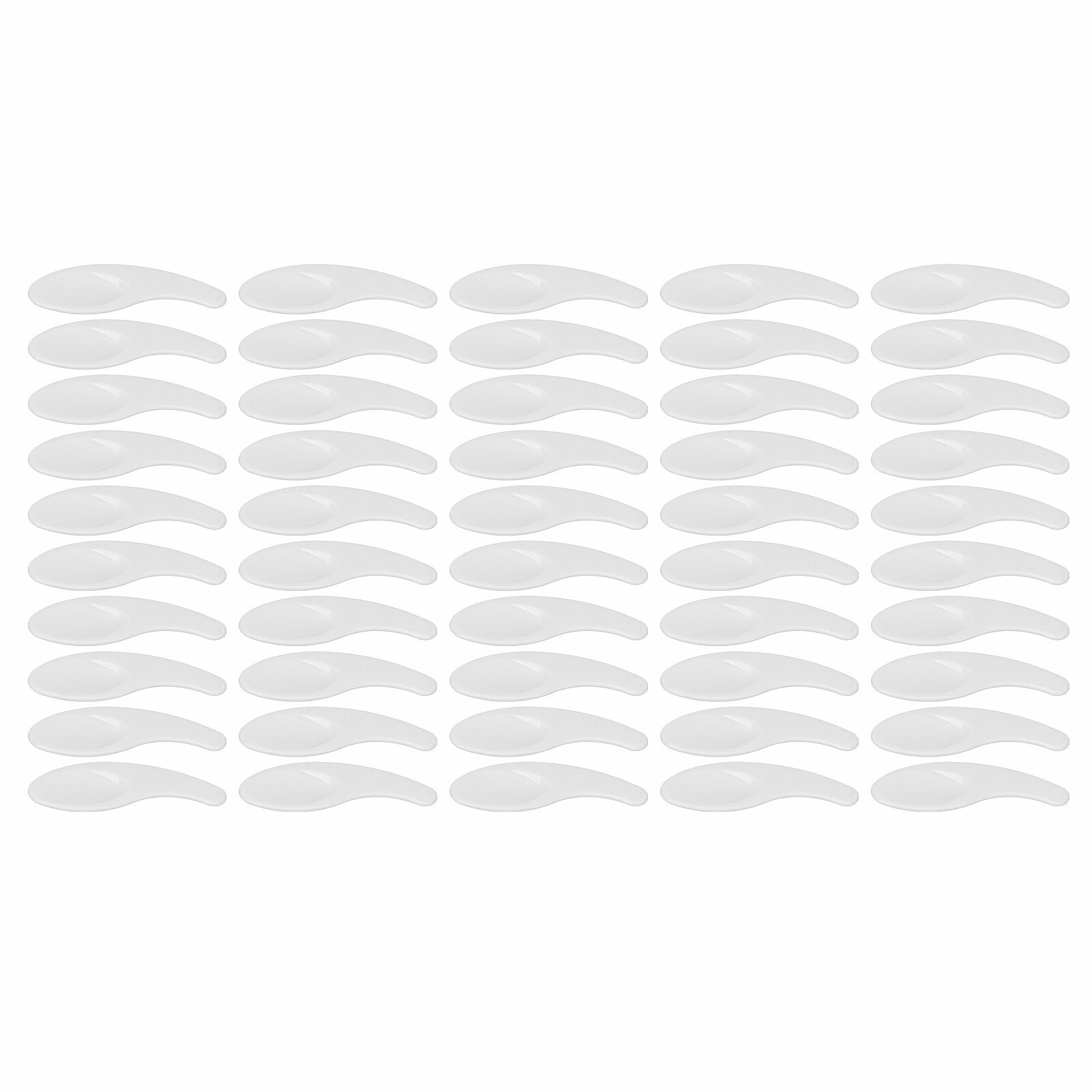 50 шт. Лопатка для крема для лица изогнутой формы, многоразовая, моющаяся, для нанесения клея на ногти