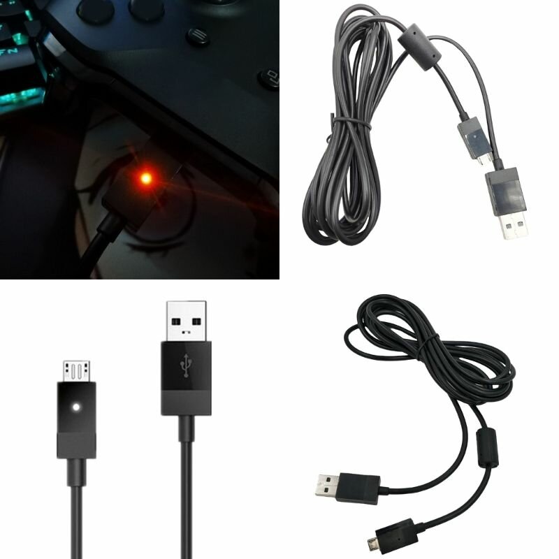 USB-Кабель для Зарядки Игрового Контроллера, Кабель Питания, Шнур Передачи Данных, Зарядный Провод с Индикаторной Лампочкой, Магнитные Кольца