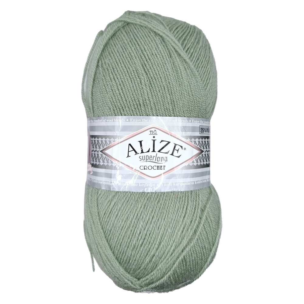 Пряжа для вязания Alize Superlana tig 138 зеленый миндаль 100 гр/570 м 25% шерсть, 75% акрил