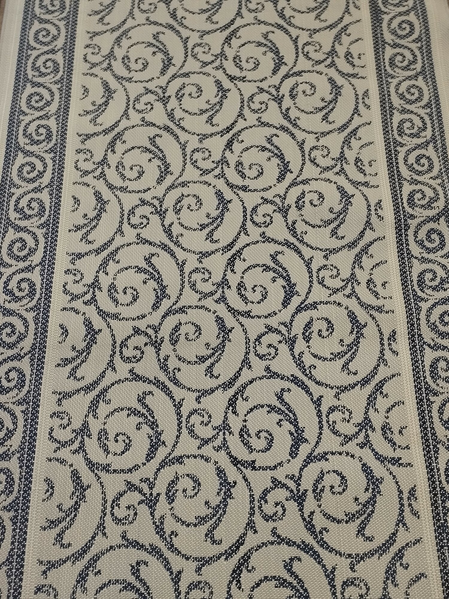 Ковровая дорожка без ворса, циновка, VERANDA, 46974, серо-синяя, 1.5*3.5 м