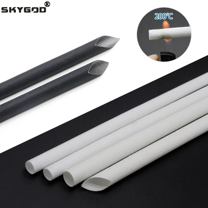 Кабельный рукав из стекловолокна с силиконовым покрытием 1-10 м White, 1 meter, 8mm