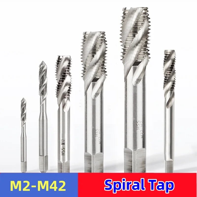 Метчики для резьбы HSS с спиральной канавкой M2-M30 M3x0.5, 5 PCS