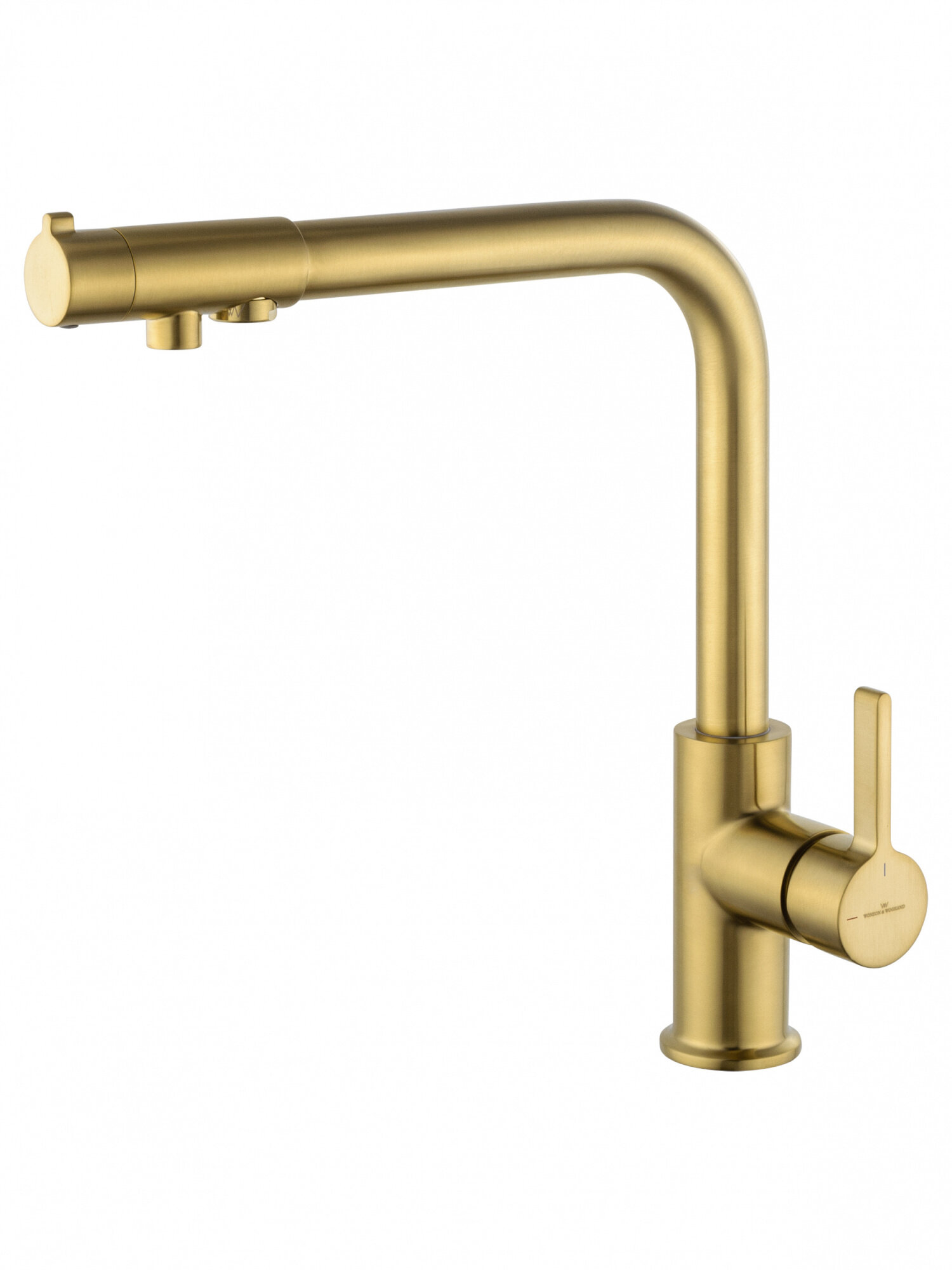 Смеситель для кухни c подключением фильтра WONZON & WOGHAND, брашированное золото WW-88458008-BG