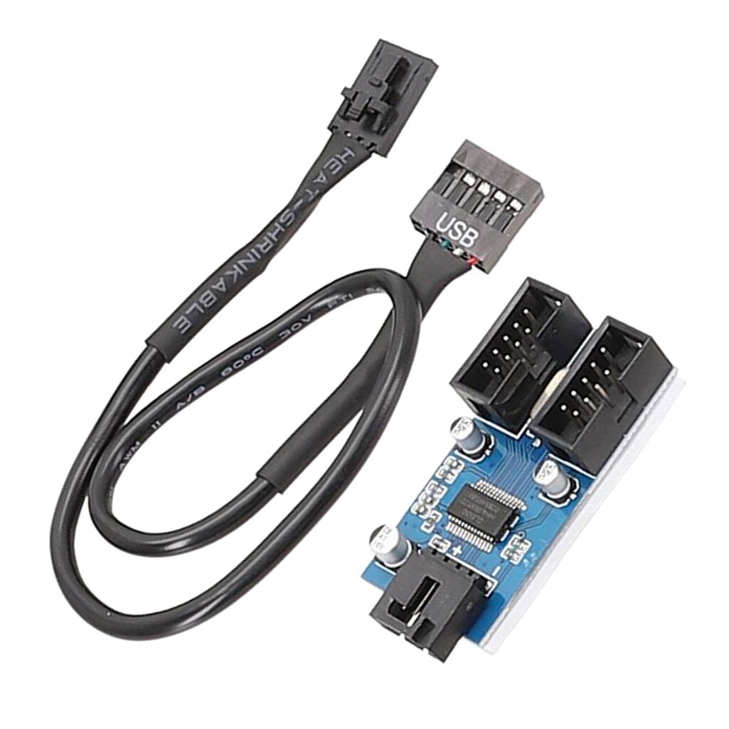 Разветвители-конвертеры для материнских плат с 9-контактным разъемом USB 2.0 (1-2 гнезда)