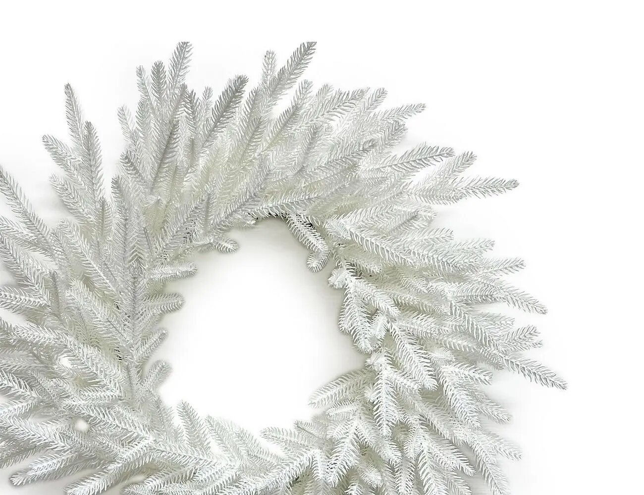 Венок Александрийский белый 60 см, литая 100%, Max CHRISTMAS