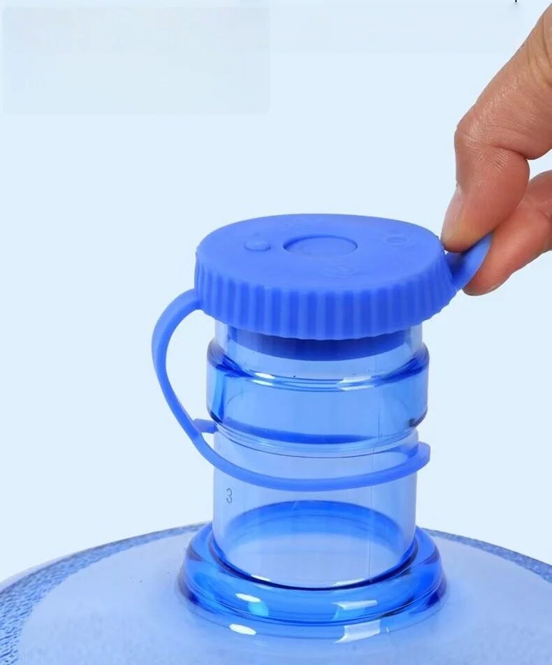 Силиконовая крышка для бутыли воды, синяя, 2шт