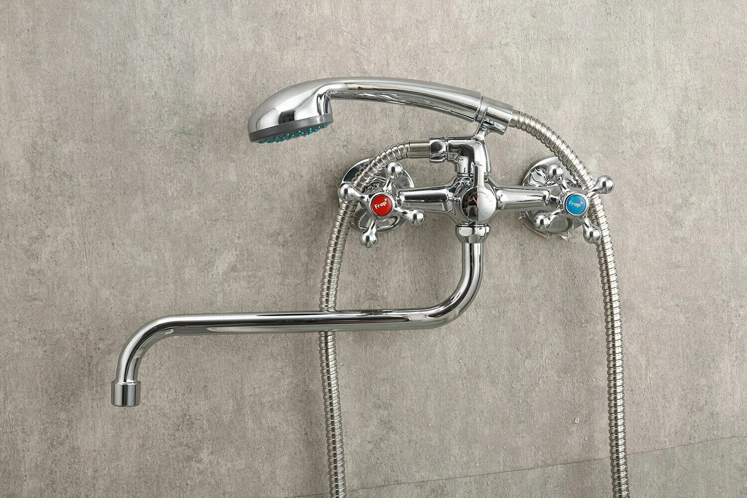 Смеситель для ванны Frap H08, латунь, хром, вертикальный монтаж