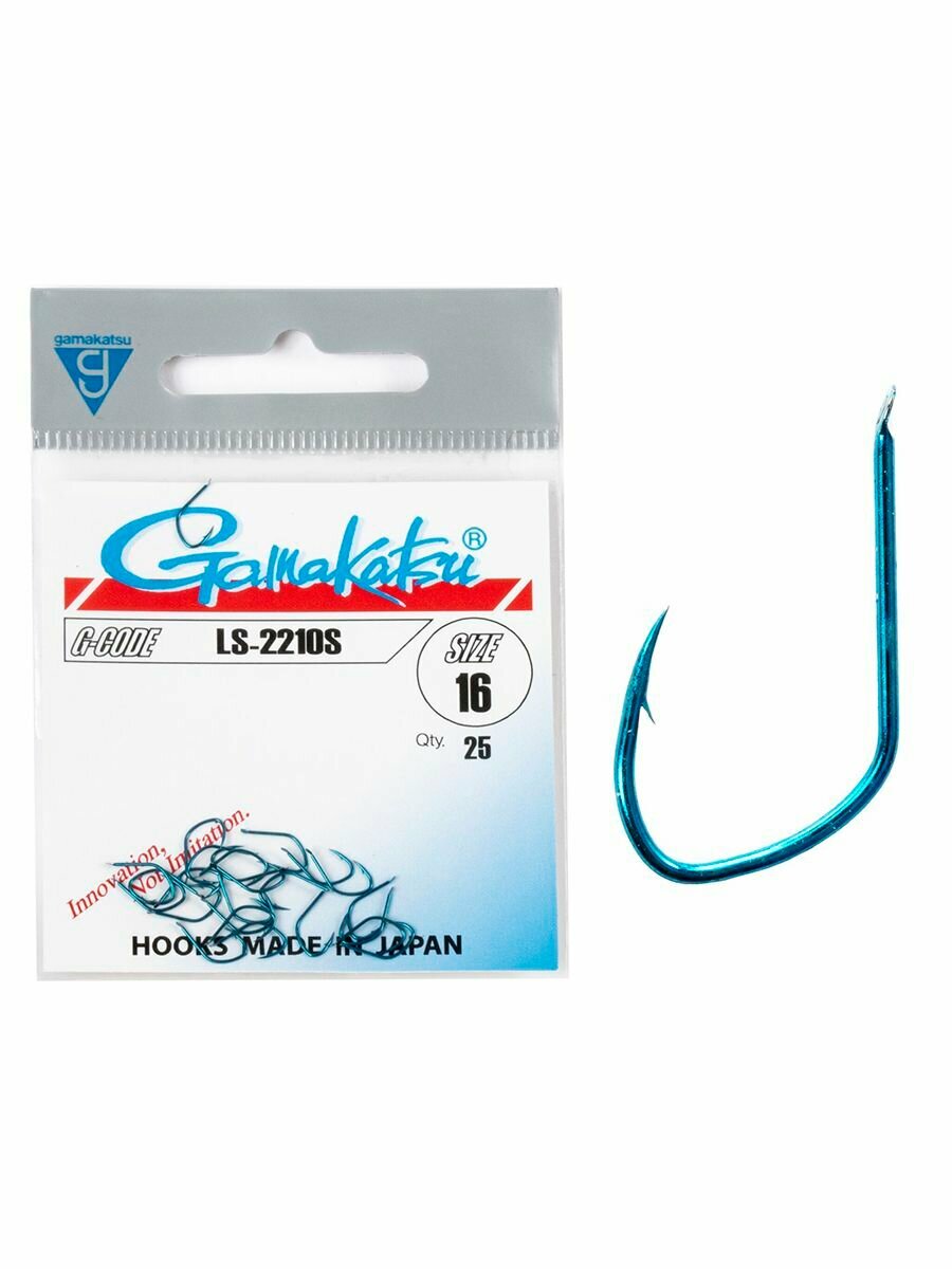 Крючки Gamakatsu LS-2210S HOOKS BLUE размер 16 (упк.25шт.)
