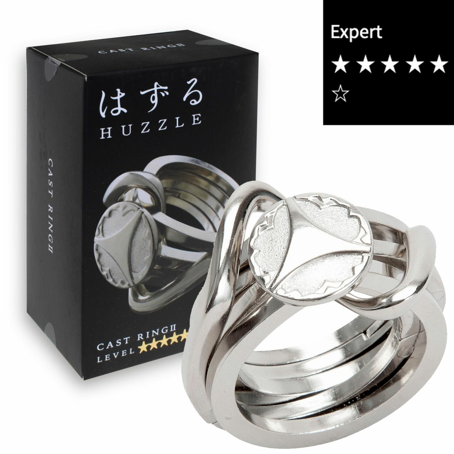 Головоломка металлическая Hanayama Кольцо-2 5*, в форме кольца, супер сложная, уровень сложности 5 из 6