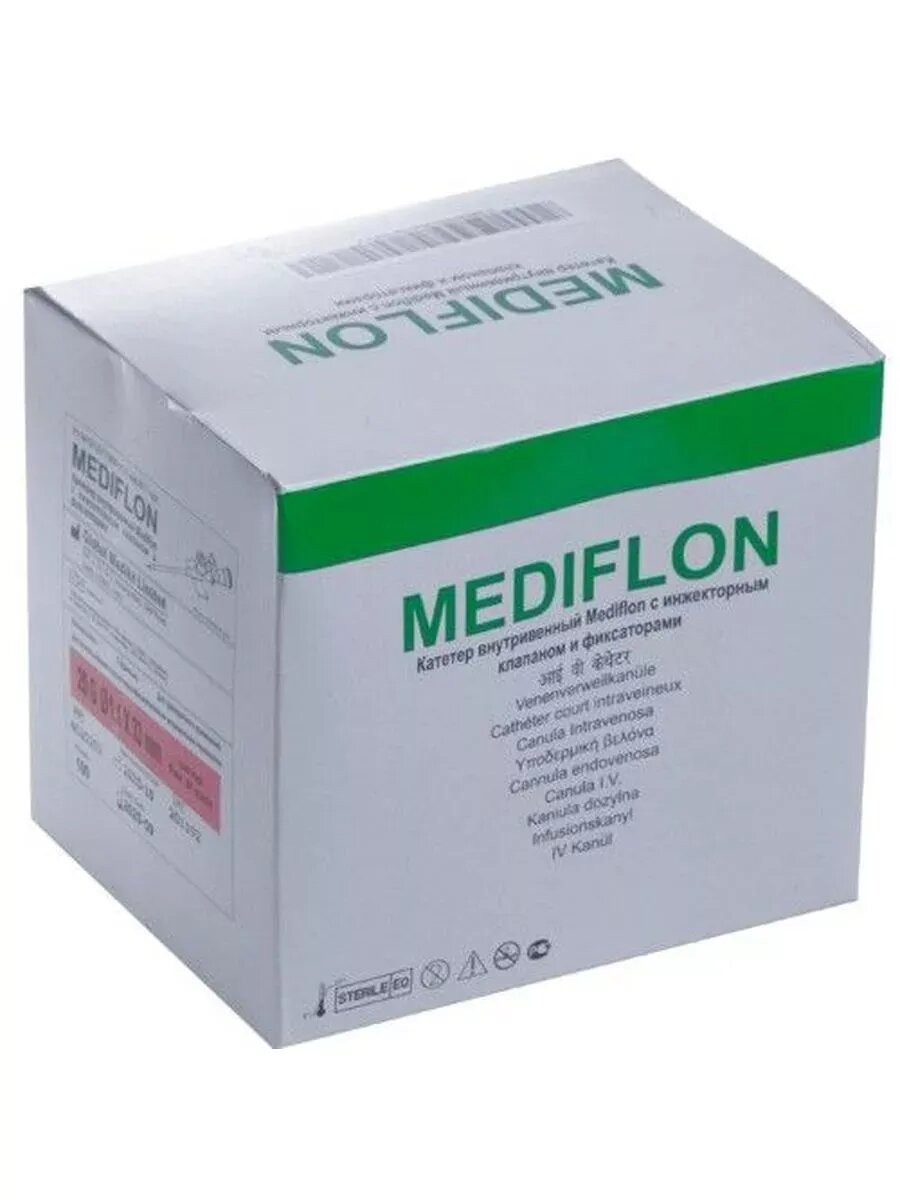 Катетер внутривенный mediflon с инжекторным кла 100 шт-1уп.