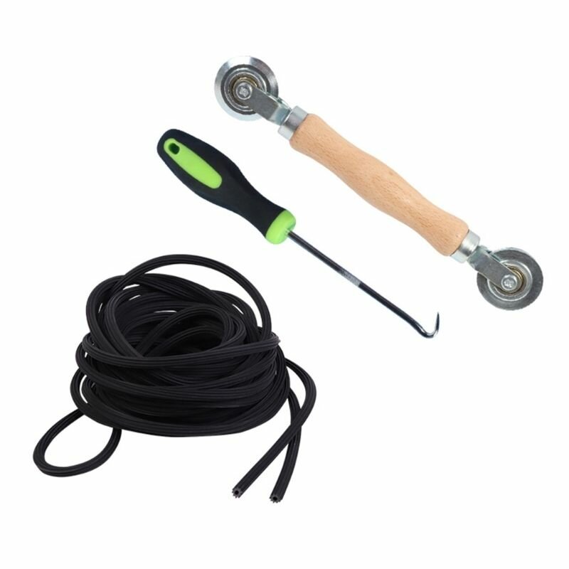 Набор инструментов для установки москитной сетки (ролик, крючок, резинка), (3 предмета)