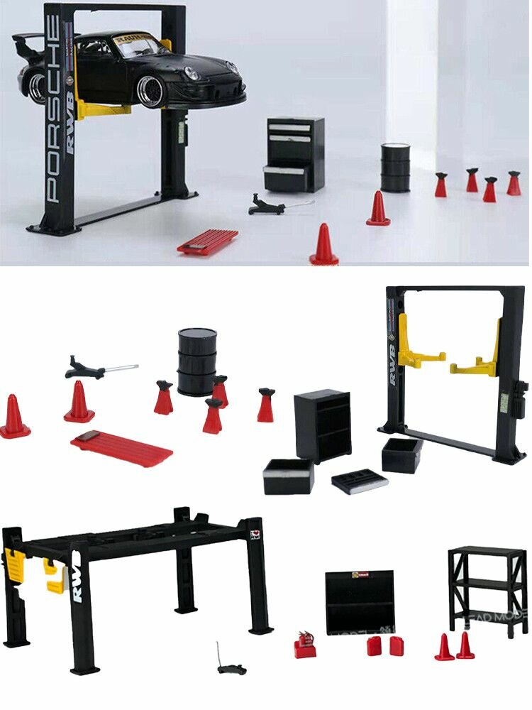 Диорама 1/64 Набор Инструментов Для Гаража Из Сплава Для Демонстрации Автомобилей, 12 Штук