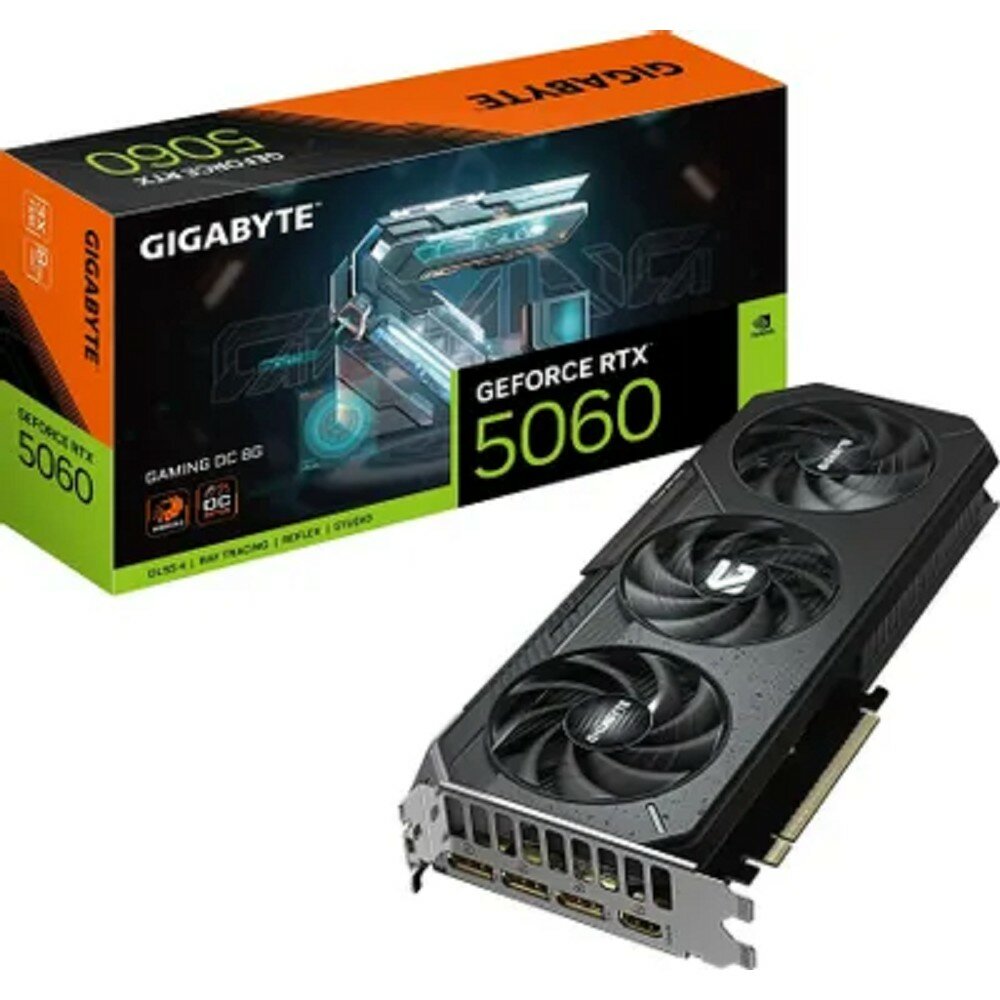 Видеокарта GigaByte NVIDIA GeForce RTX 5060 GV-N5060GAMING OC-8GD DDR 7