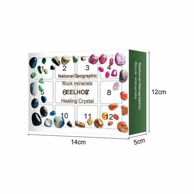 Изысканный камень адвент календарь коллекция образцов