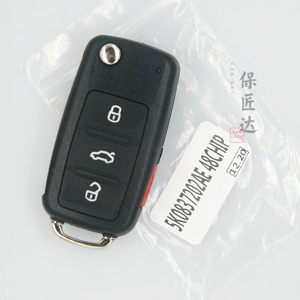 Автомобильный дистанционный ключ BaoJiangDd, подходит для Volkswagen Passat Golf Tiguan Polo Jetta Beetle Toledo Ibiza 5KO837202AE 315 МГц ID48 ключ